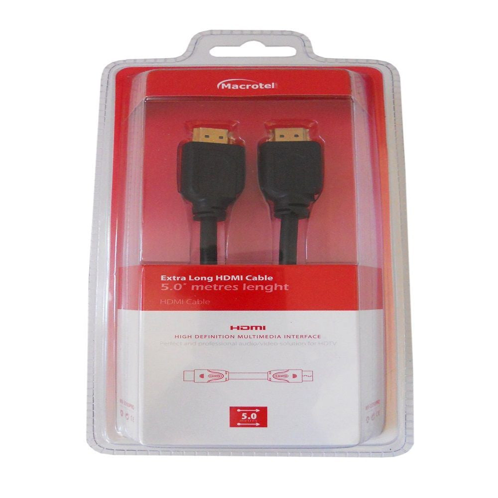 Cable Hdmi Extra Largo 5 Metros Conector Gold