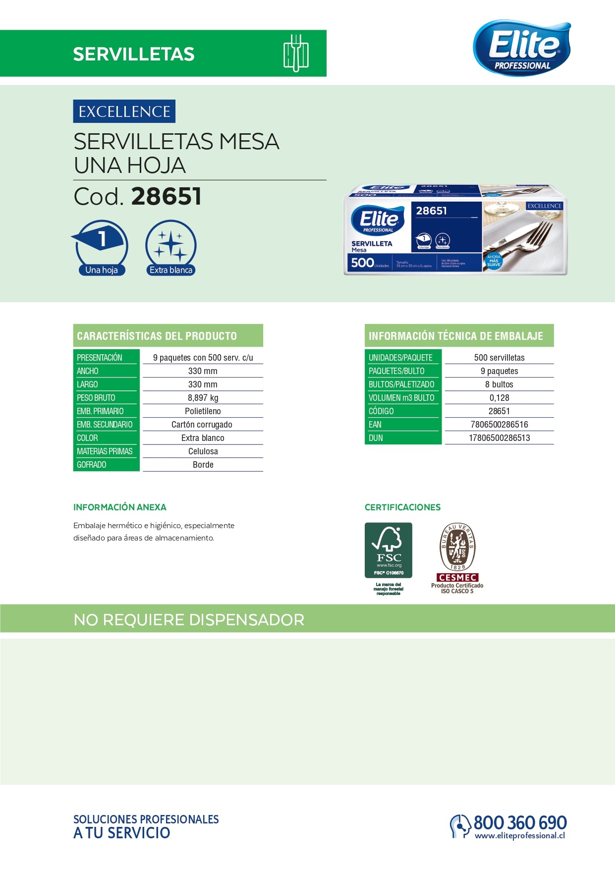 Servilleta Profesional Mesa 500 Un