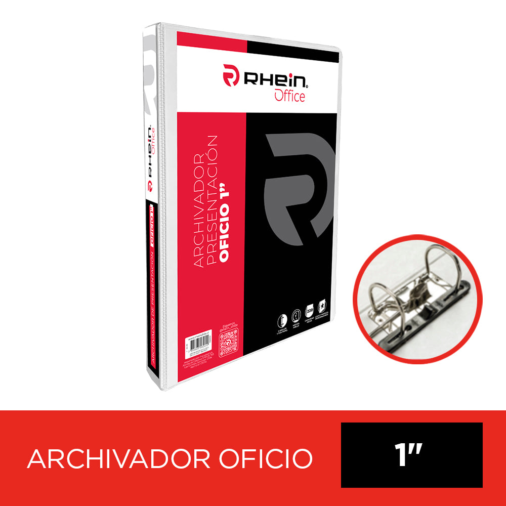 Archivador Catálogo Oficio 2 Aros 1.0 Blanco Con Fija Papel 220 Hojas