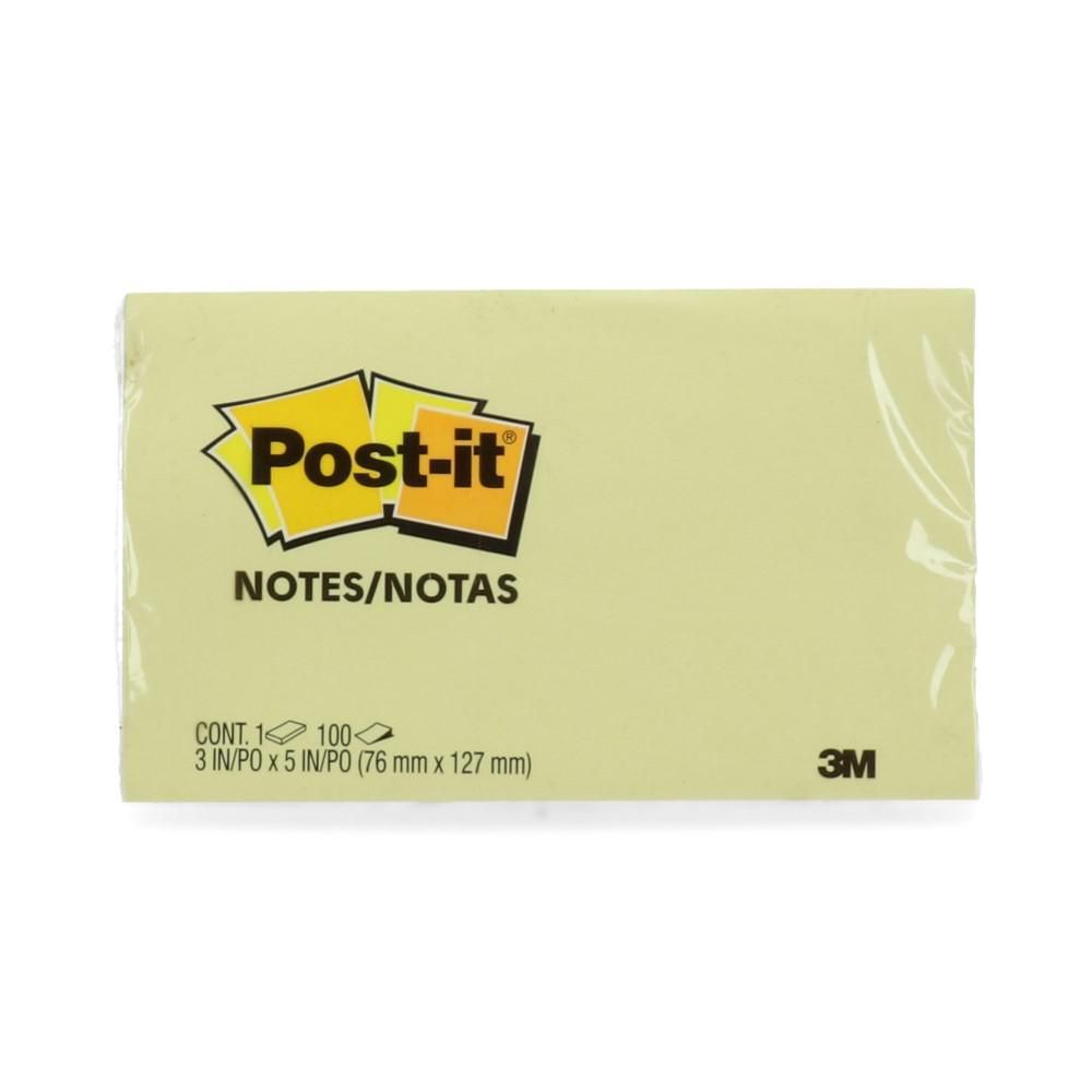 Nota Adhesiva 655 Amarillo 7.6 x 12.7 Cm Block 100 Hojas
