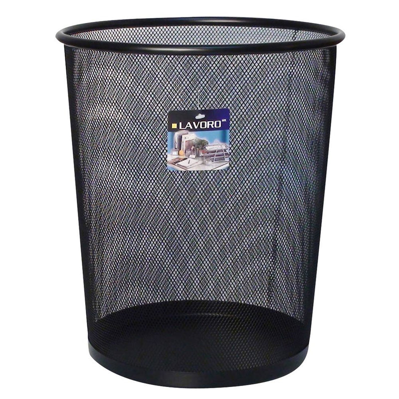 Papelero Metálico Rejilla Negro 30x30 cm